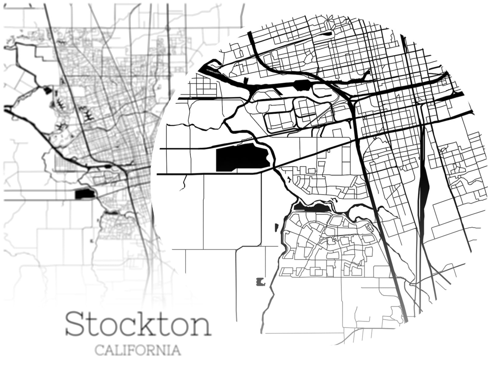 Stockton Map INSTANT DOWNLOAD Stockton California City Map | Etsy