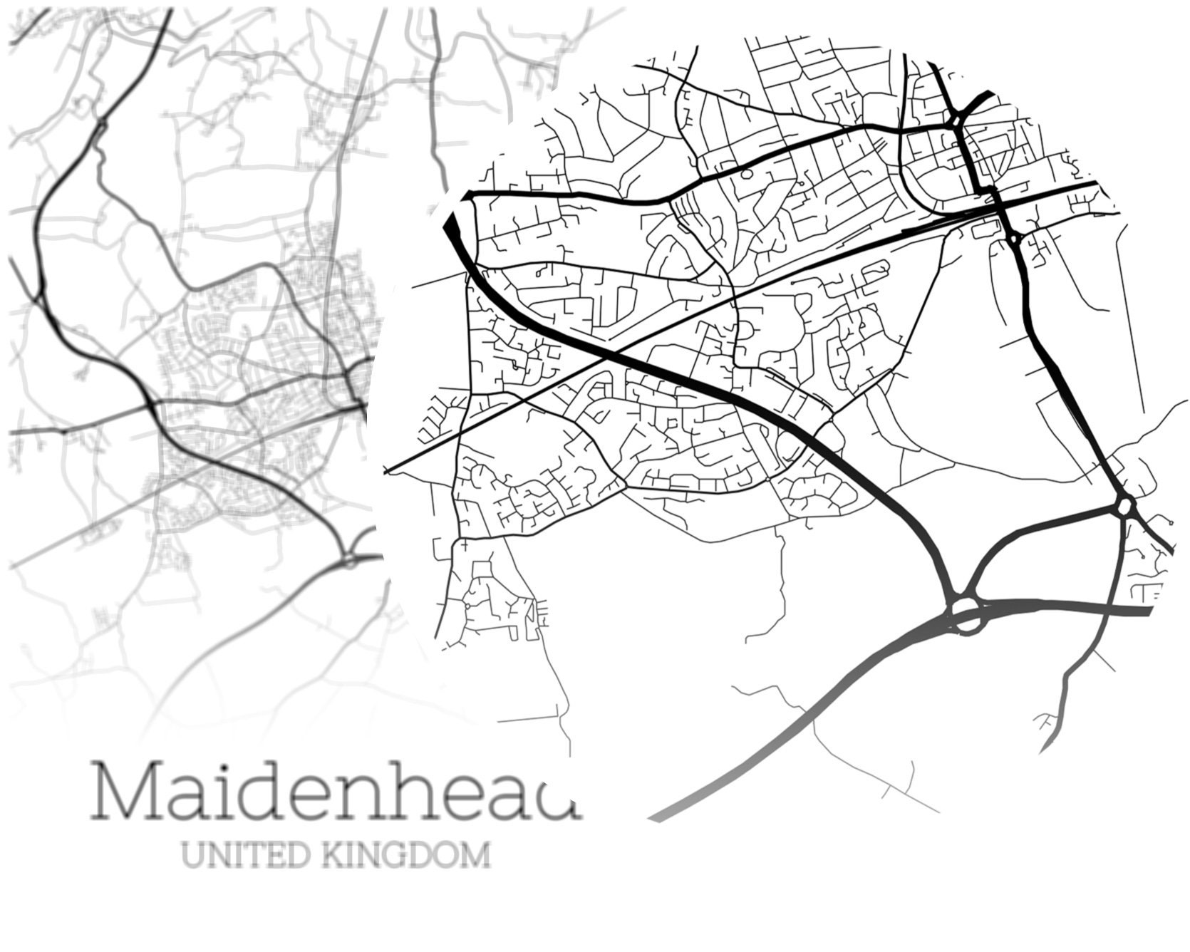 Maidenhead Map INSTANT DOWNLOAD Maidenhead United Kingdom | Etsy