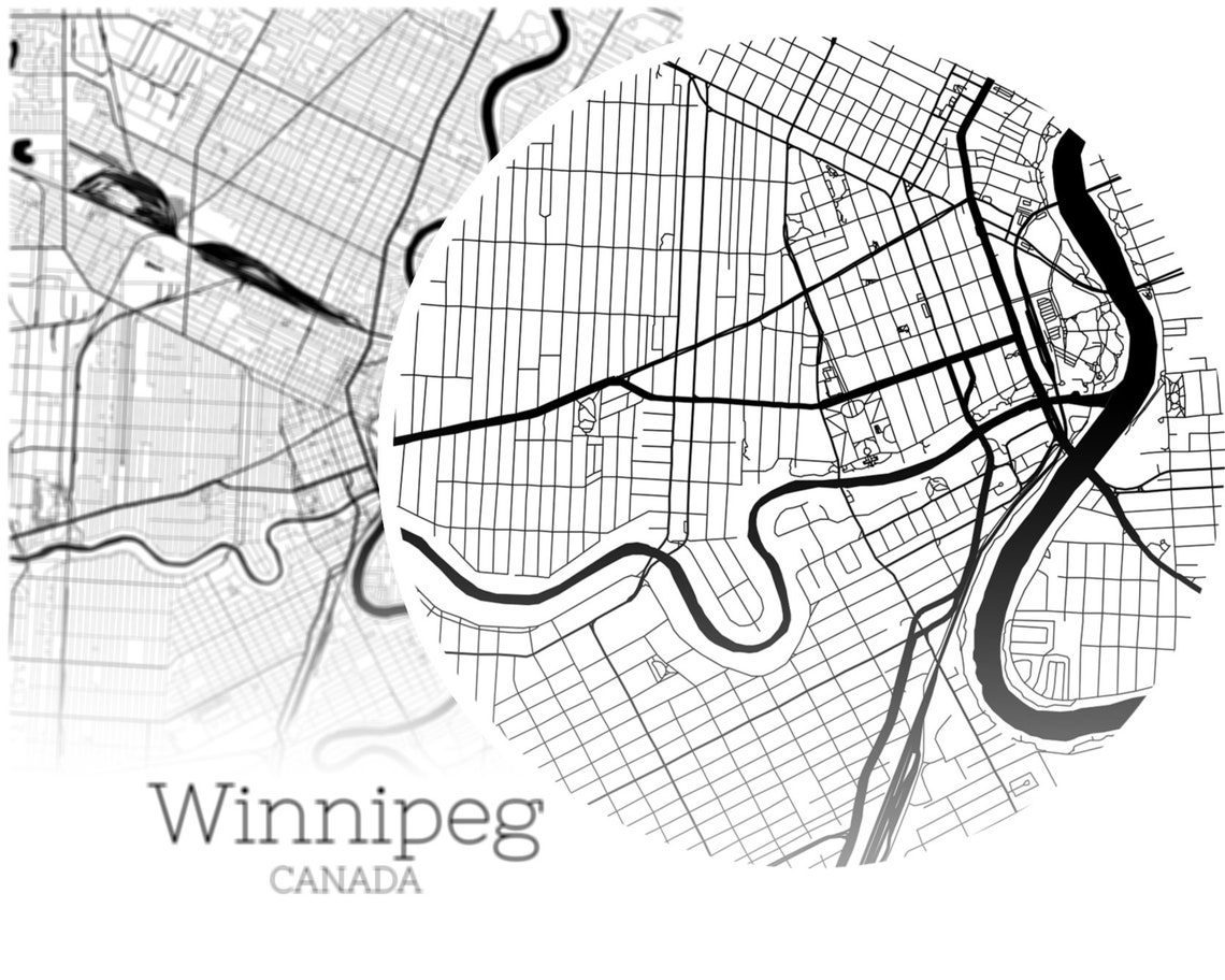 Winnipeg Map INSTANT DOWNLOAD Winnipeg Canada City Map | Etsy
