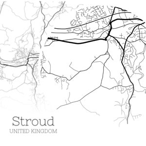 Stroud Map INSTANT DOWNLOAD Stroud United Kingdom City Map | Etsy