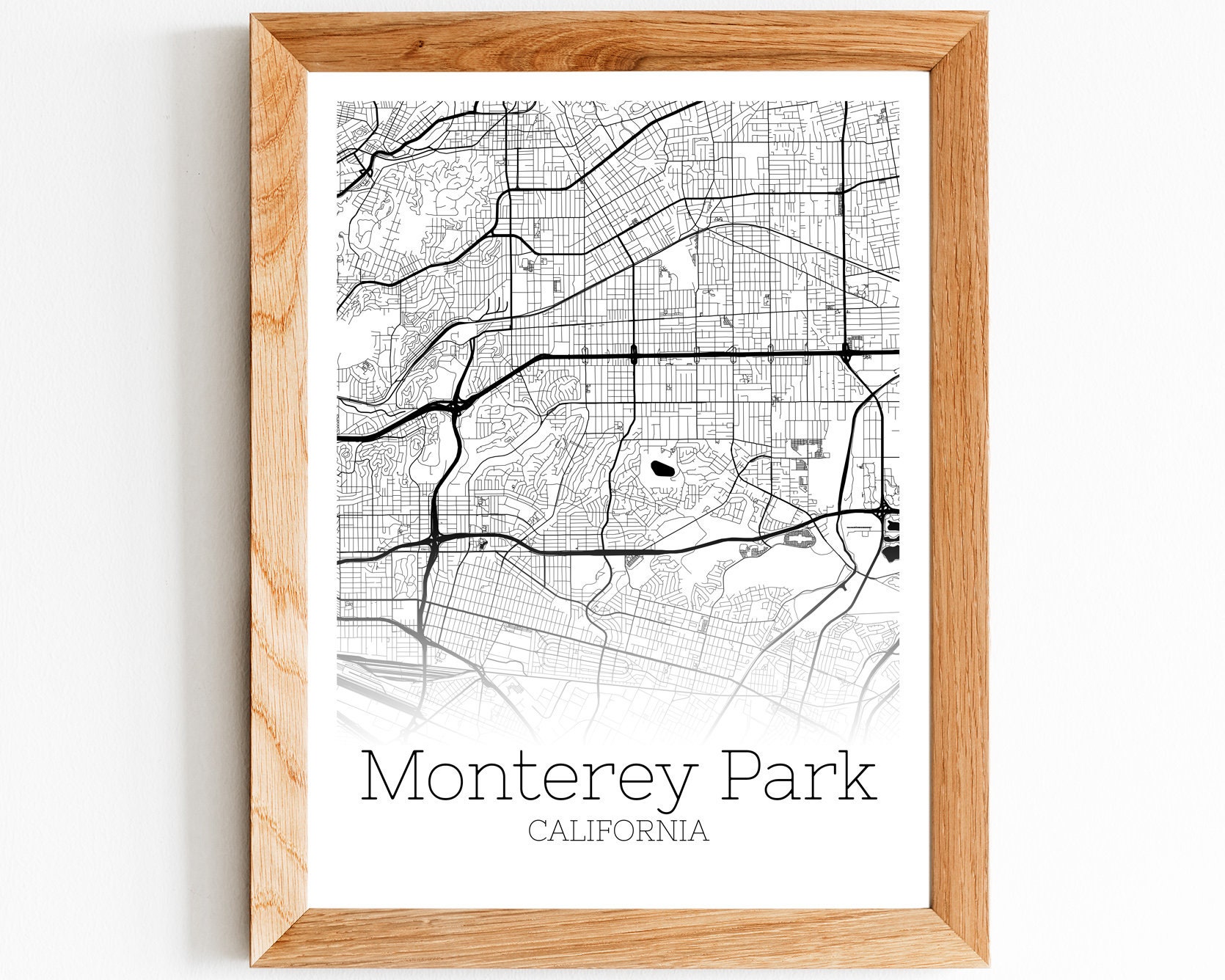 Monterey Park Map INSTANT DOWNLOAD Monterey Park California | Etsy