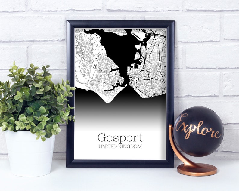 Gosport Map INSTANT DOWNLOAD Gosport United Kingdom City Map | Etsy