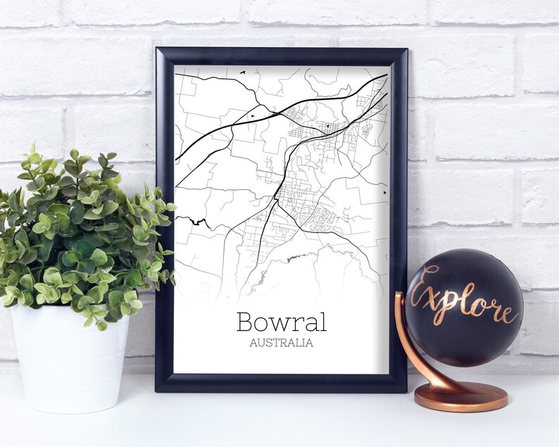 Bowral Map INSTANT DOWNLOAD Bowral Australia City Map | Etsy