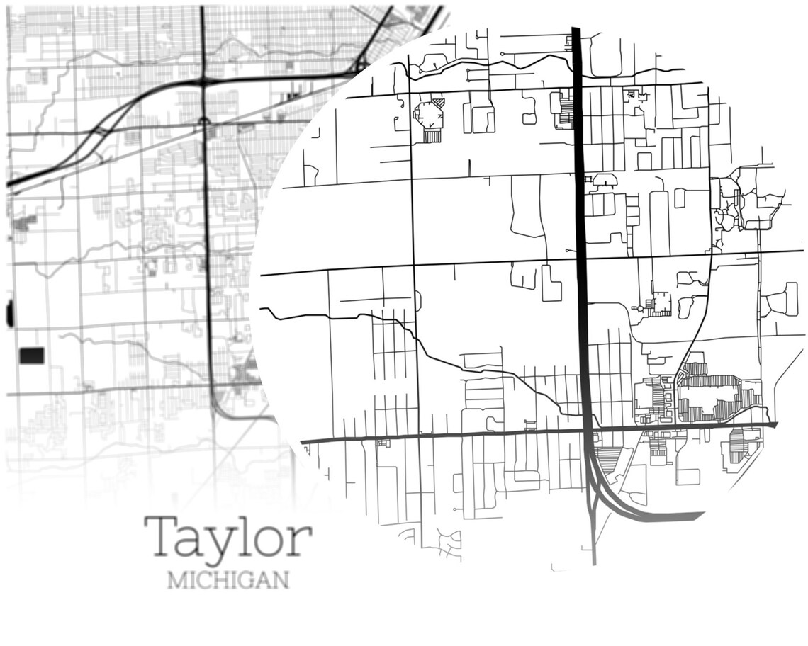 Taylor Map INSTANT DOWNLOAD Taylor Michigan City Map | Etsy