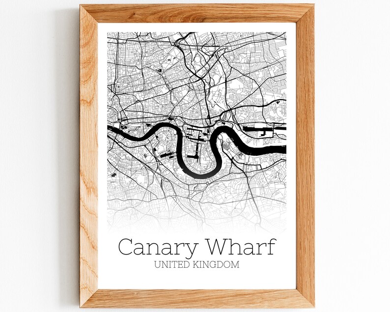 Canary Wharf Map INSTANT DOWNLOAD Canary Wharf United Kingdom | Etsy