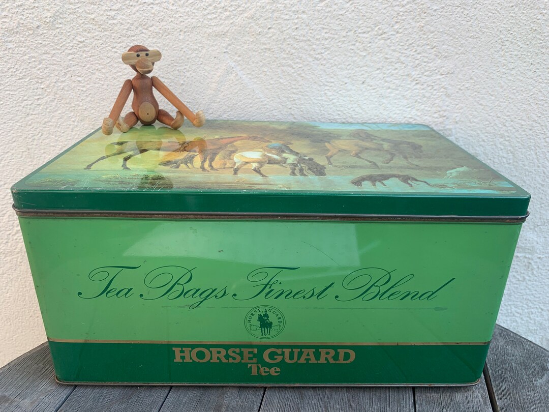 Large Tin of Tea Horse Guard Tea Green 70s Tea Tin - Etsy