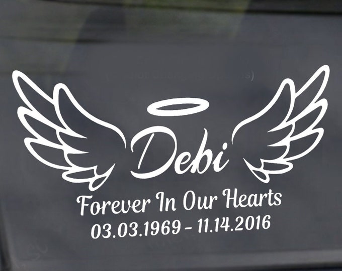 In Loving Memory Car Window Decal With Angel Wings Car Decals - Etsy