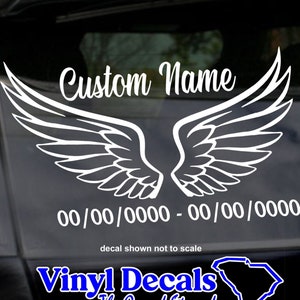 Angel Wings Memorial Gift Decal, Remembrance Decal, Custom in Loving ...