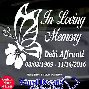 Butterfly in Loving Memory Car Decal - Etsy