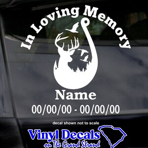 In Loving Memory Hunter Car Window Decal, Hunting in Heaven Memorial ...