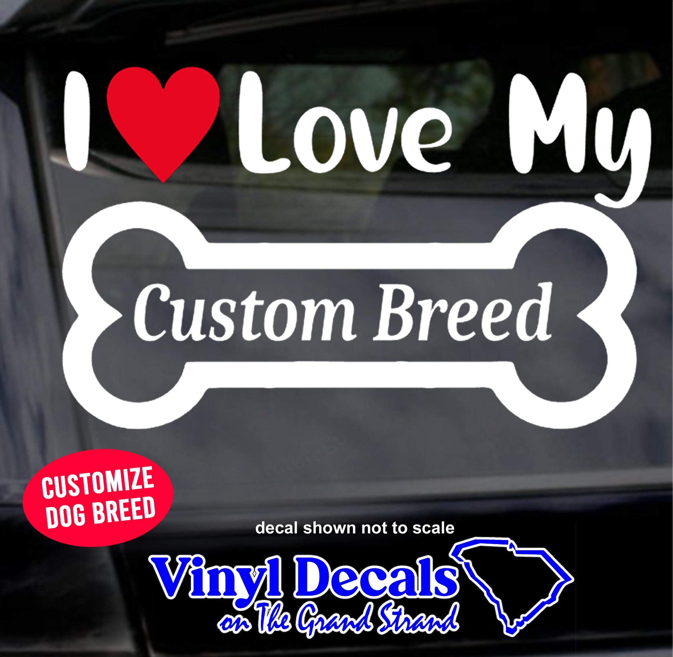 Custom Dog Breed Car Decal: Dog Mom Gift - Etsy