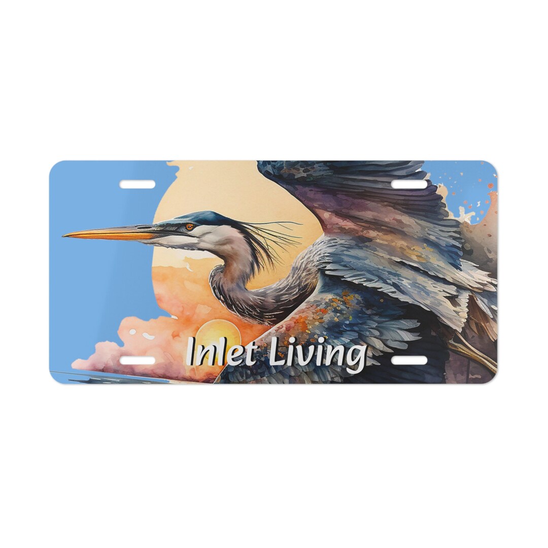 Blue Heron Inlet Living Vanity Plate, Inlet Life License Plate ...