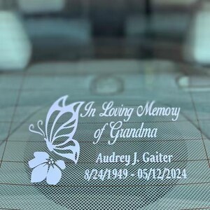 In Loving Memory Butterfly Car Decal, Personalized Memorial Window ...