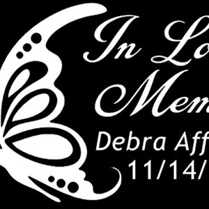 In Loving Memory Decal Butterfly, Custom in Memory of Butterfly Sticker ...