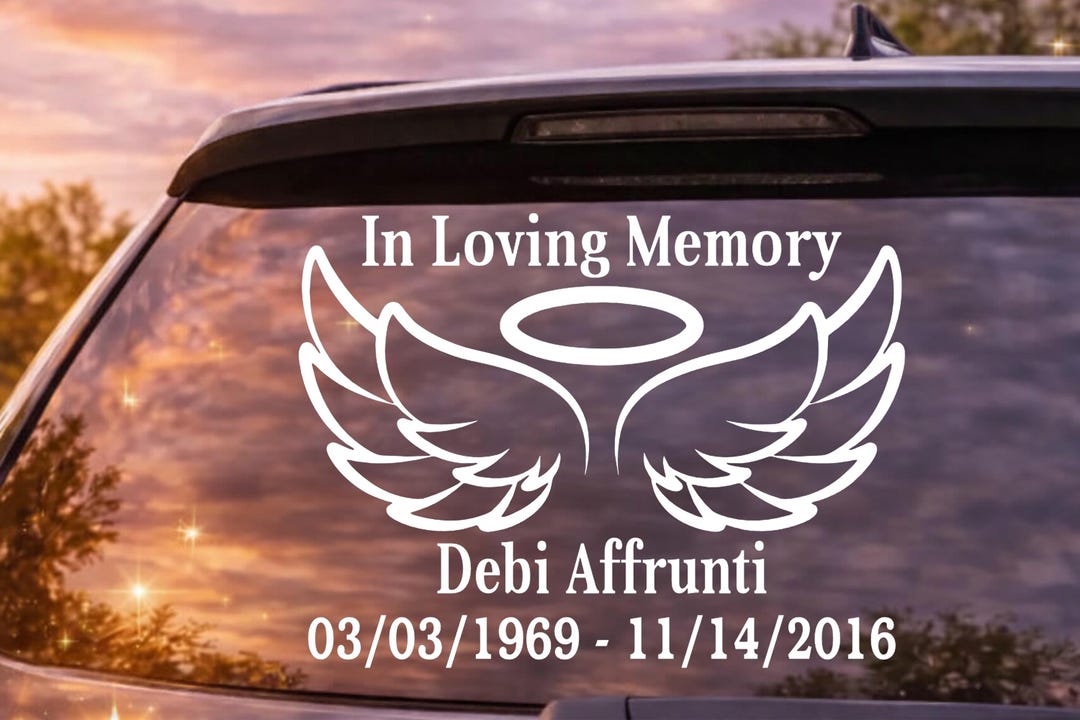 Angel Wings in Loving Memory Decal - Etsy
