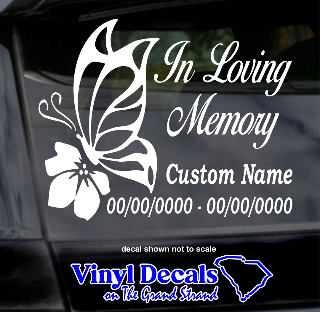 Butterfly in Loving Memory Car Decal - Etsy