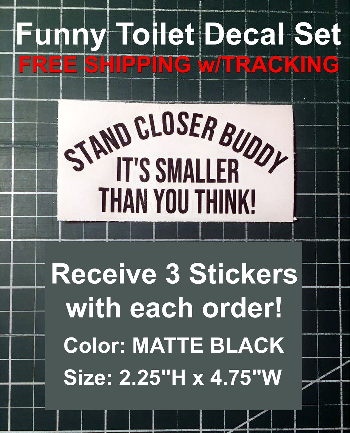 Toilet Decal Stand Closer Buddy Funny Decals Restroom Decor - Etsy