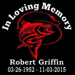 Fishing in Loving Memory Decal, Custom in Loving Memory Car Decal, 2 ...