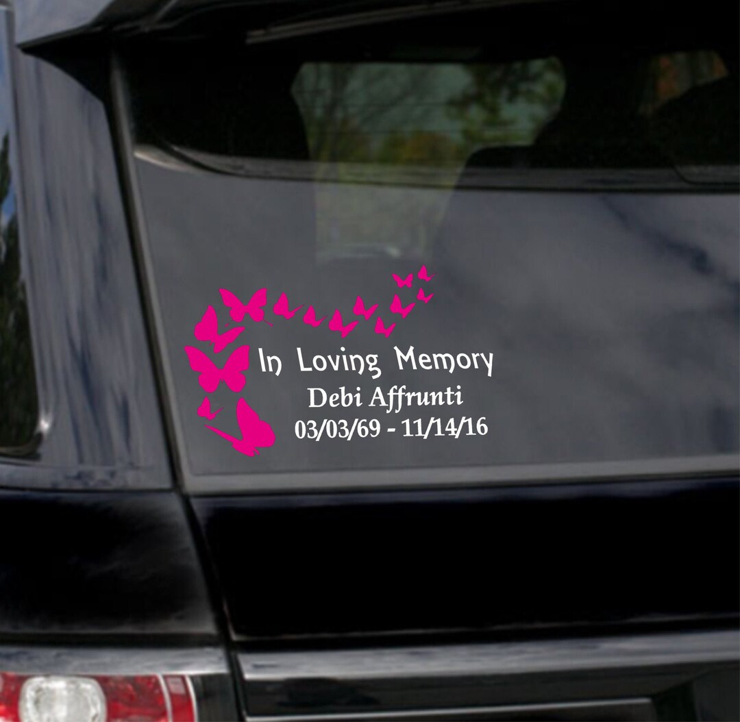 Butterfly in Loving Memory Car Decal - Etsy