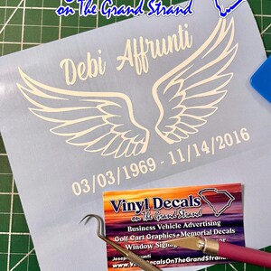 Angel Wings Memorial Gift Decal, Remembrance Decal, Custom in Loving ...