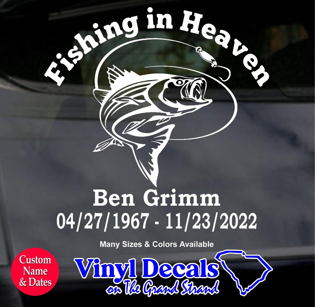 Fishing in Heaven Memorial Car Decal - Etsy