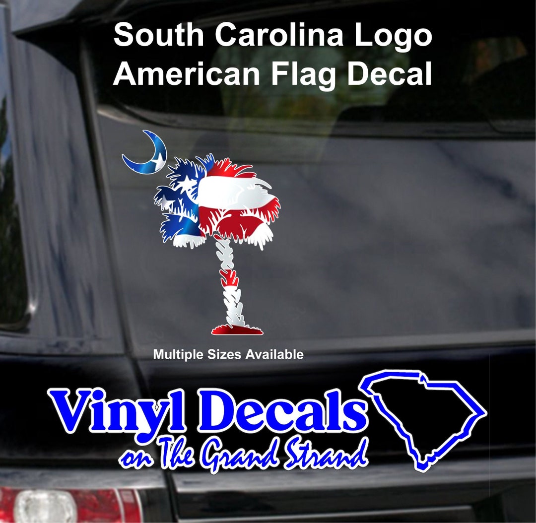 Palmetto Tree Decal. SC Decal American Flag South Carolina - Etsy