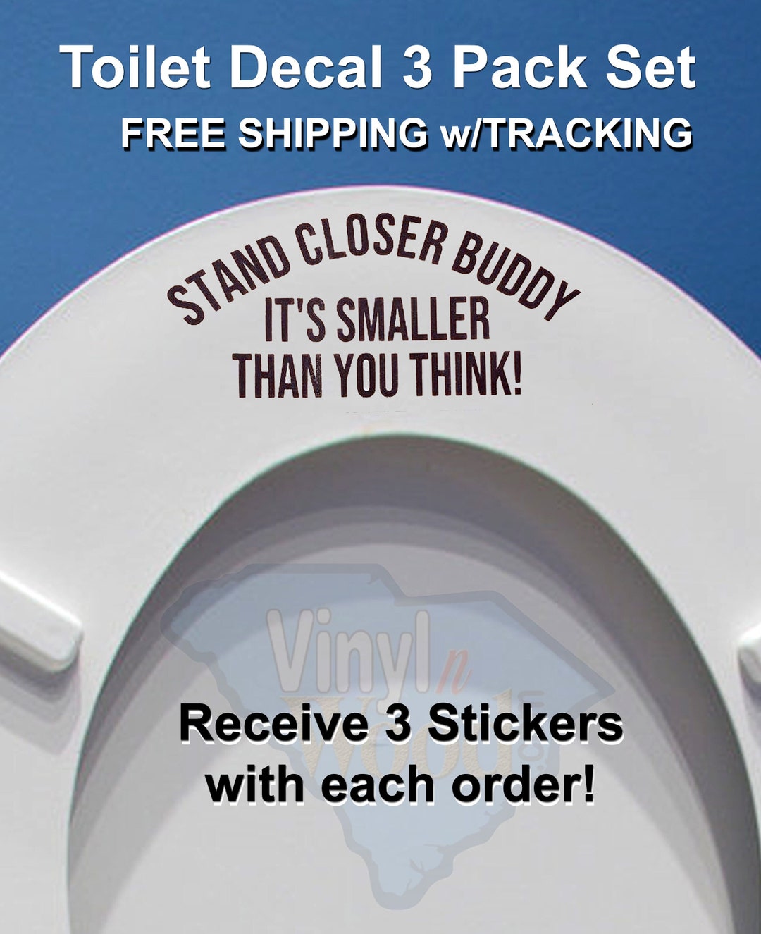 Toilet Decal Stand Closer Buddy, Funny Decals, Restroom Decor, Funny ...