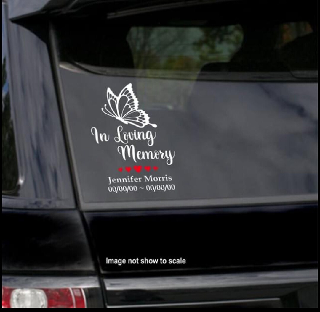 In Loving Memory Butterfly Gift Decal, Memorial Butterfly Hearts 2 ...