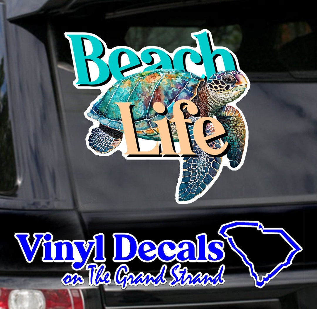 Beach Life Full Color Car Window Decal: Embrace the Sal Life With This ...