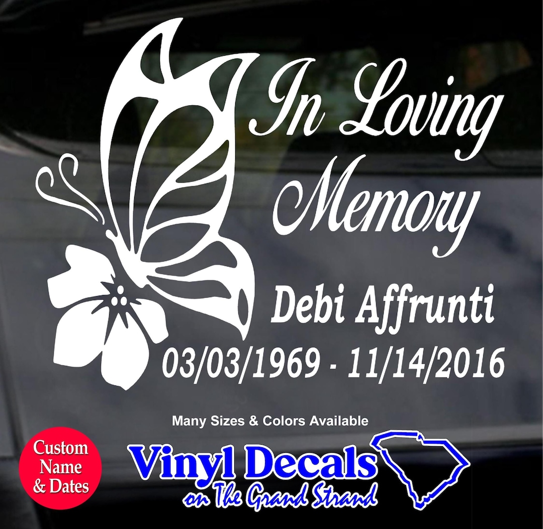 Butterfly in Loving Memory Car Decal - Etsy