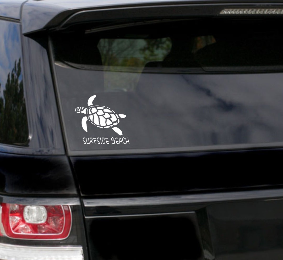 Surfside Beach With Sea Turtle Decal Sticker South Carolina - Etsy