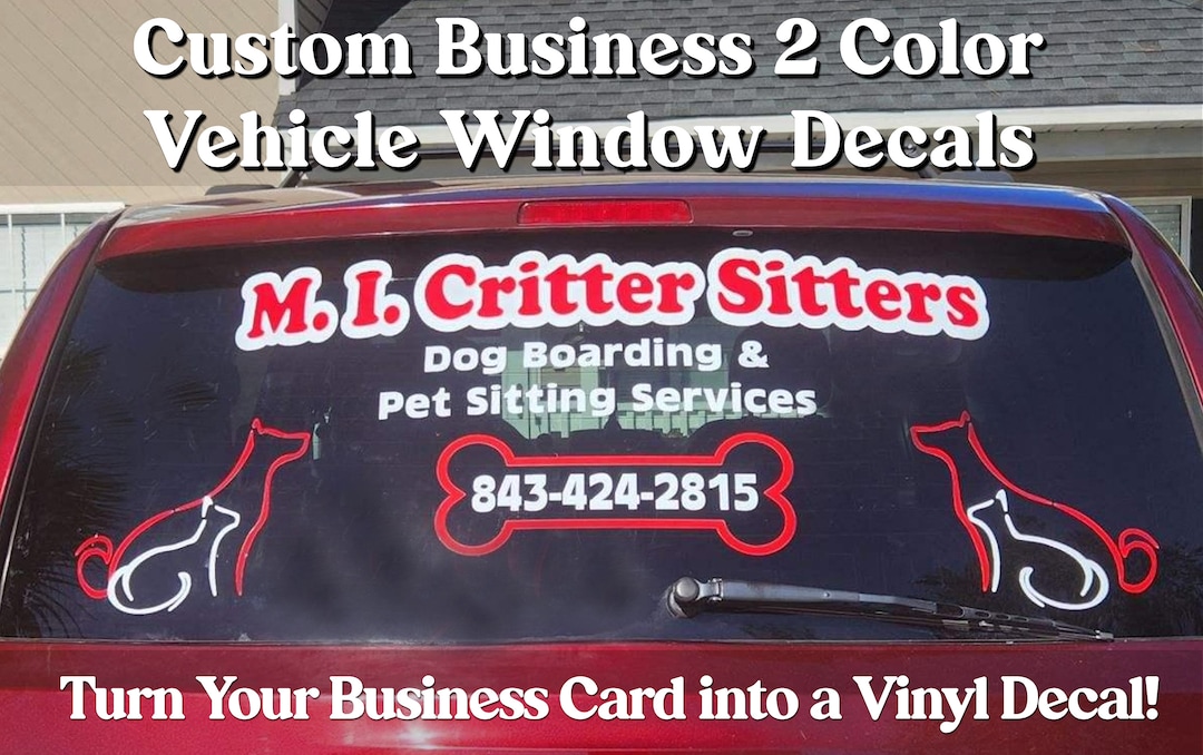 Custom Business Decal, Car Business Window Decal, Business Advertising ...