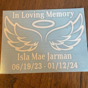 Angel Wings in Loving Memory Decal - Etsy