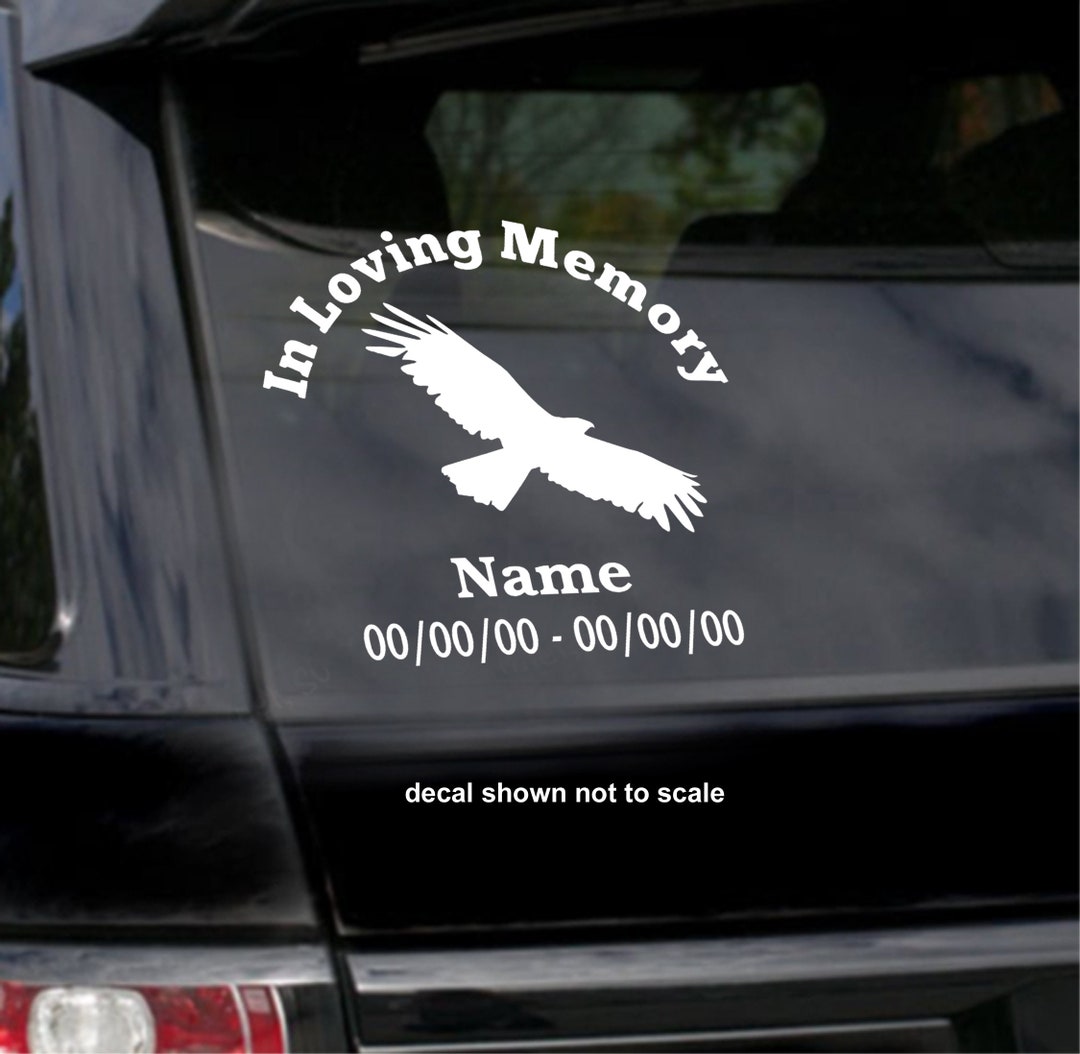 Flying Eagle in Loving Memory Car Decal - Etsy