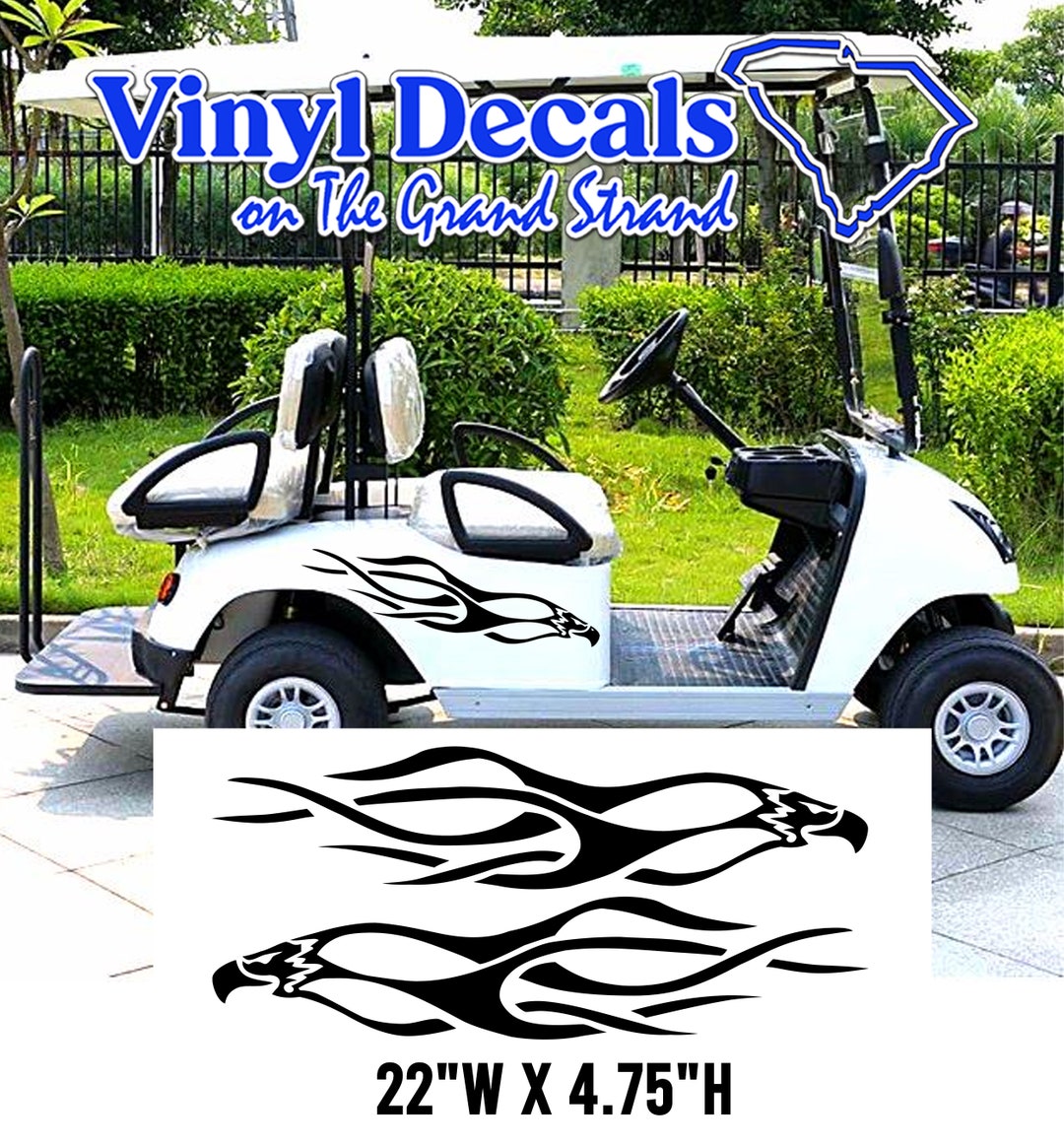 Golf Cart Decals, Golf Cart Graphics for Golfer Gift, Eagle Flame Decal ...