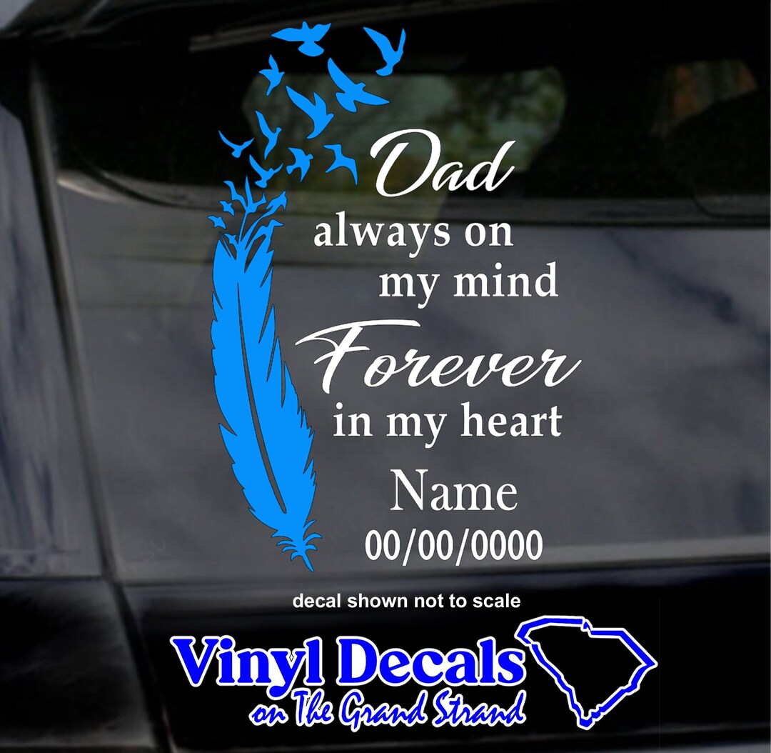 In Loving Memory Feather Car Decal: Memorial Gift - Etsy
