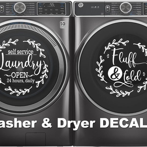 Washer and Dryer Decals - Etsy