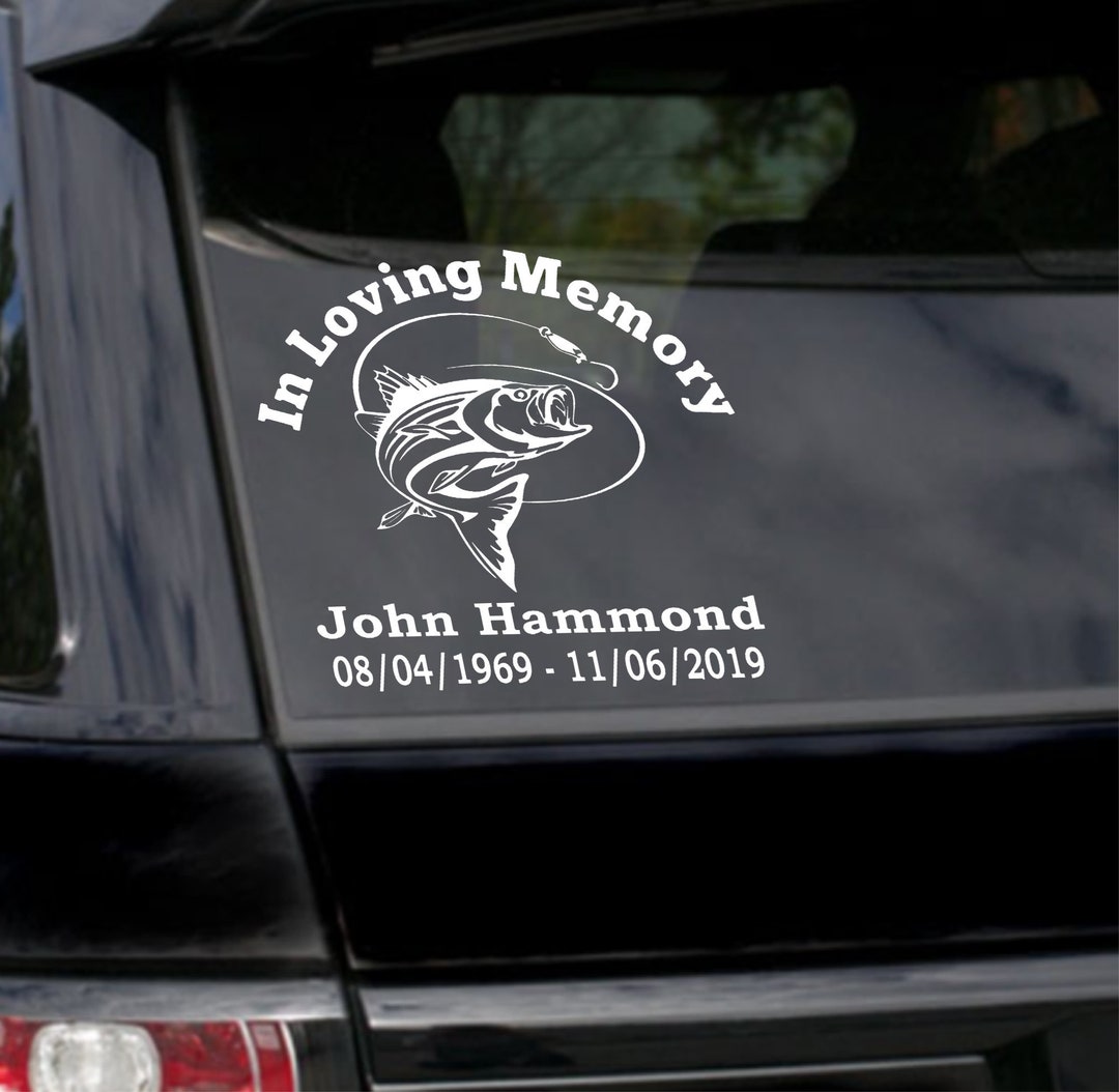 Fishing in Loving Memory Car Decal, Fisherman Memorial Car Decal, in ...