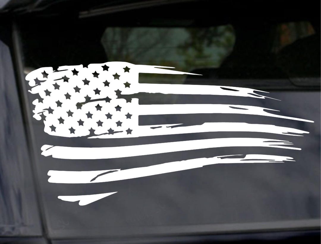Distressed American Flag Decal - Etsy