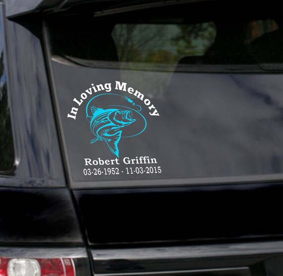 Fishing in Loving Memory Decal Custom in Loving Memory Car | Etsy