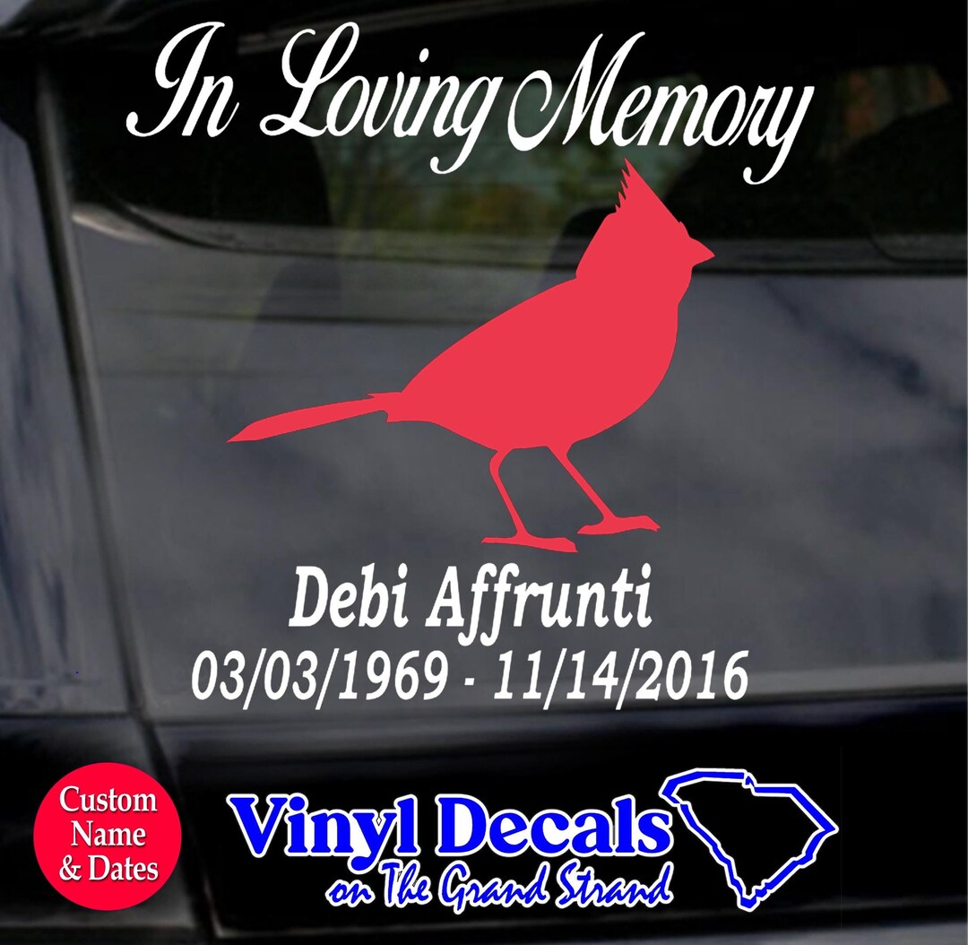 Cardinal Memorial Car Decal: in Loving Memory Remembrance Sticker - Etsy