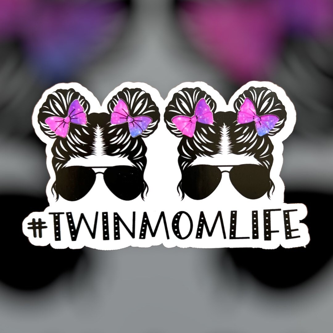 Twin Mom Life 3 Inch Vinyl Decal or Magnets FREE US SHIPPING Girl Twins ...