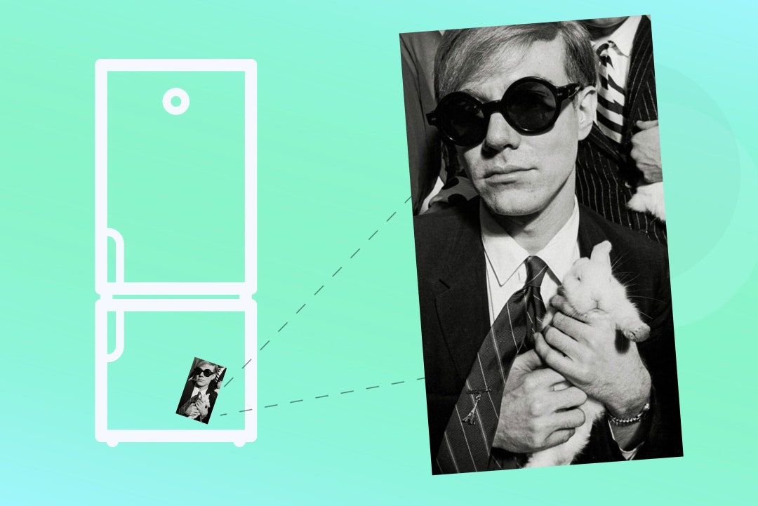 Andy Warhol Portrait With a Rabbit Cool Fridge MAGNET - Etsy