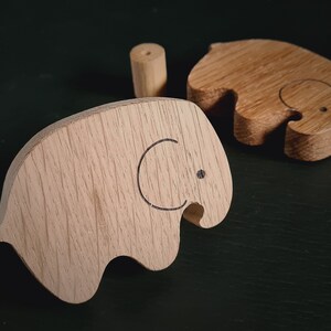 Elephant Knobs for Nursery, Safari Animal Hook, Baby Room Wooden Handle, Children Cabinet Drawer ...
