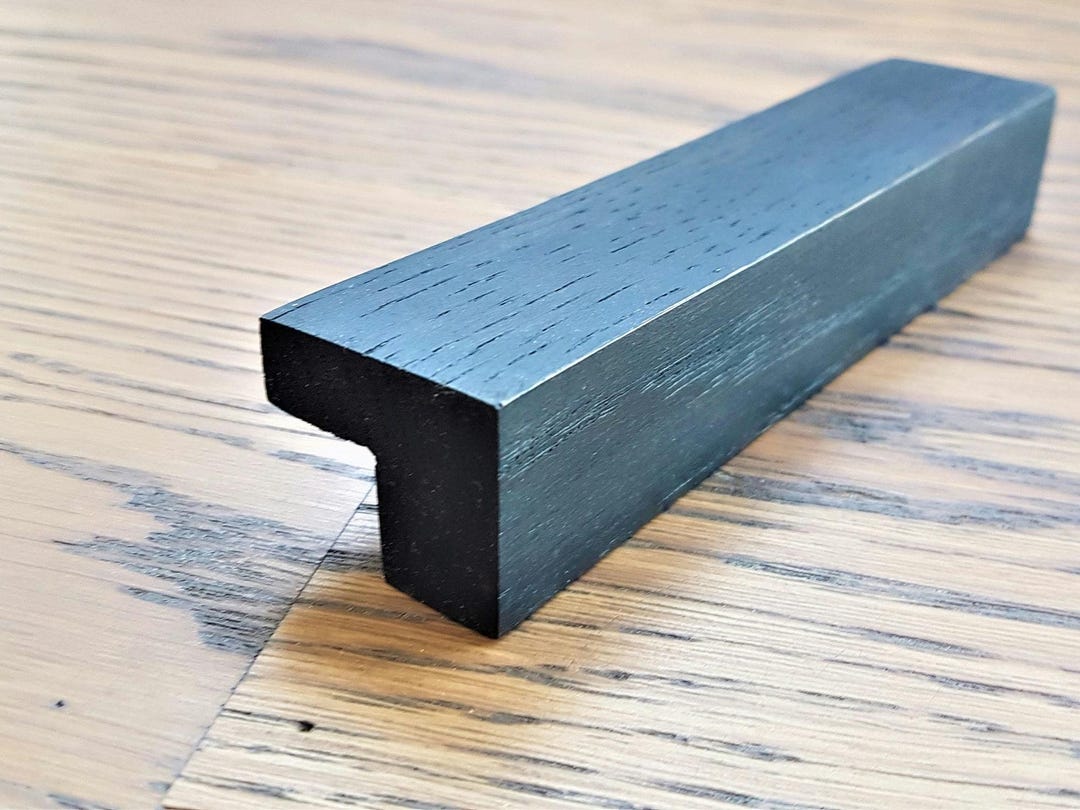 Black Wooden Pulls, L Shape Handles Long, Cabinet Knobs Dark Drawer ...