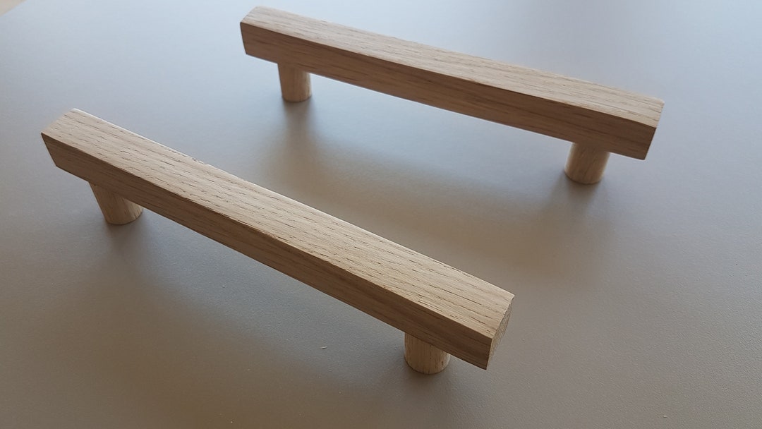 Solid Wood Classic Handles in Minimalist Style, Square Pulls for ...