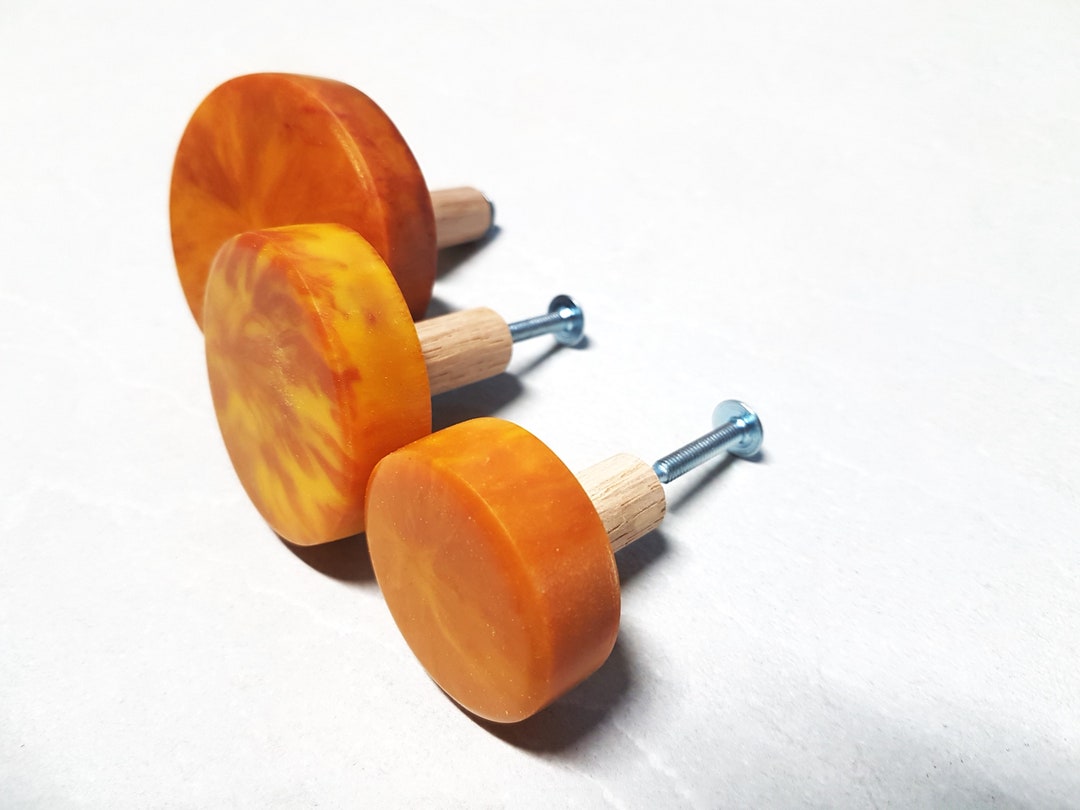 Round Amber Look Knob Handle, Fake Glass Pulls Bathroom, Kitchen ...