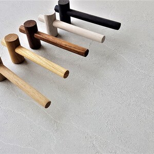Long Wooden Pulls Handles for Cabinets, Solid Oaq Knobs for Drawers ...