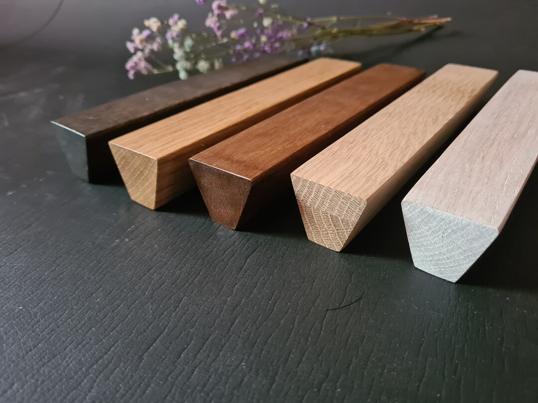 Long Geometry Oak Wood Handle, Modern Home Decor, Homemade Original ...