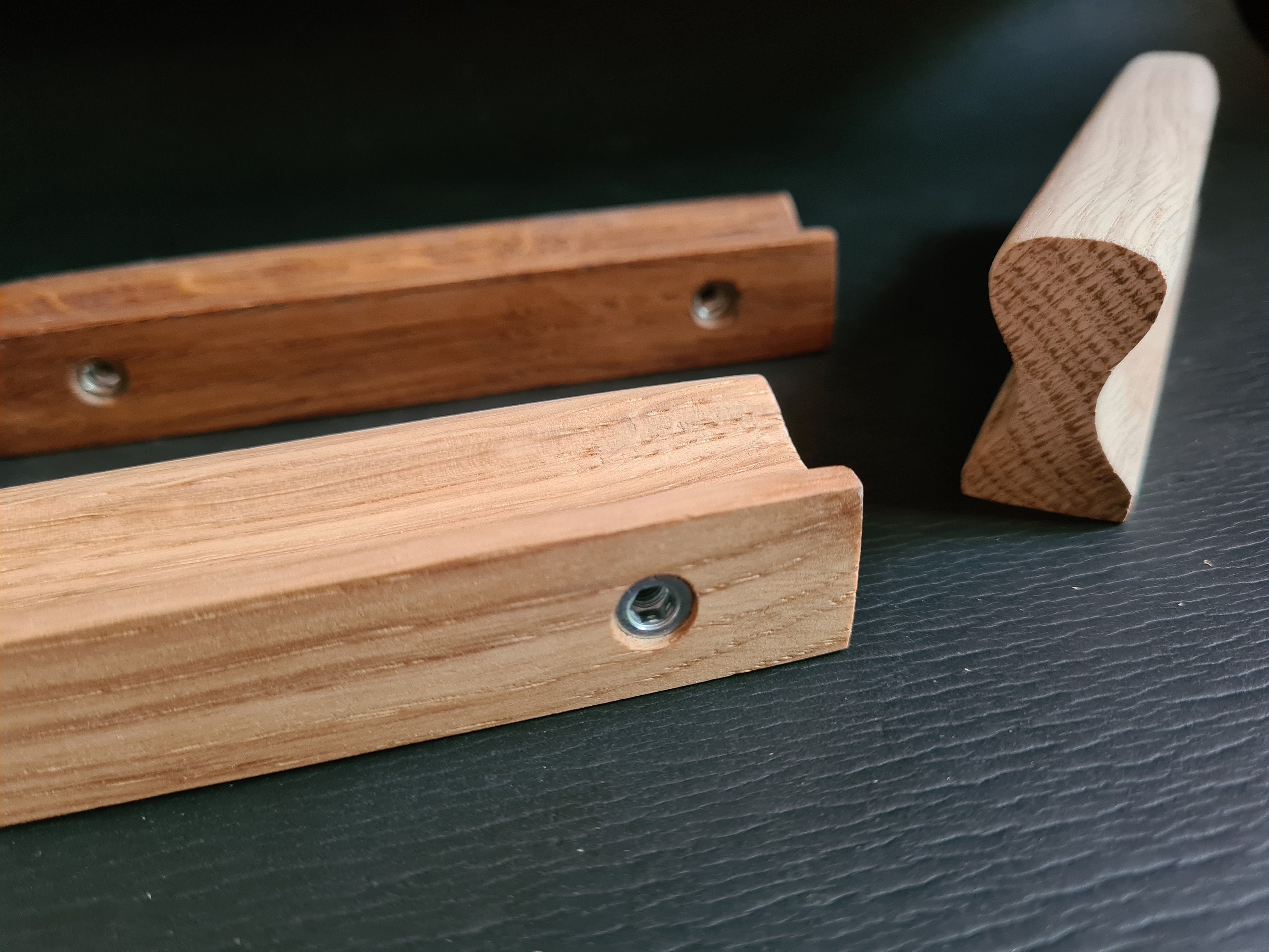 Long Handles Pulls, Oak Wood Handles, Handmade Pull-out Cabinet ...
